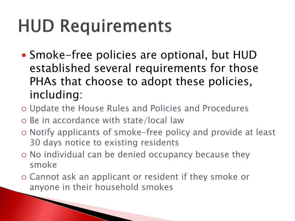 PPT - Smoke-Free Public Housing: Legal Issues and Implications ...