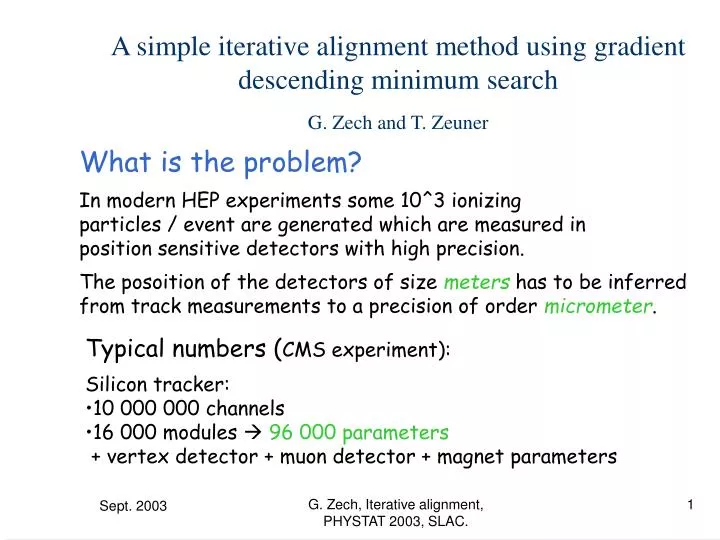 PPT - A simple iterative alignment method using gradient descending ...