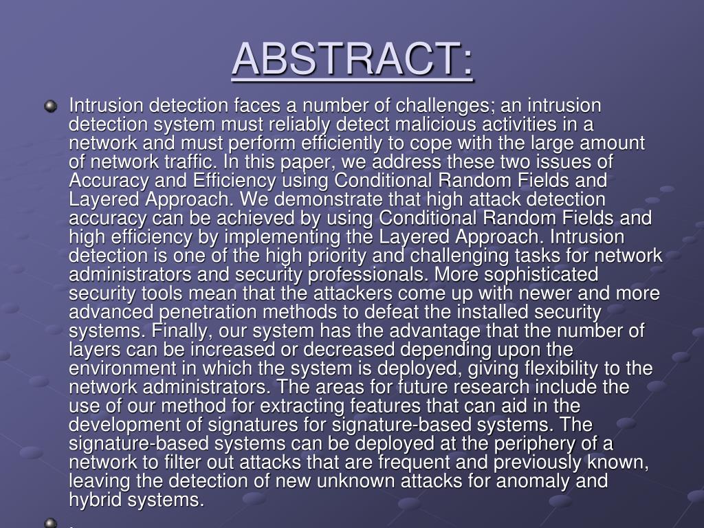 Ppt Layered Approach Using Conditional Random Fields For Intrusion Detection Powerpoint