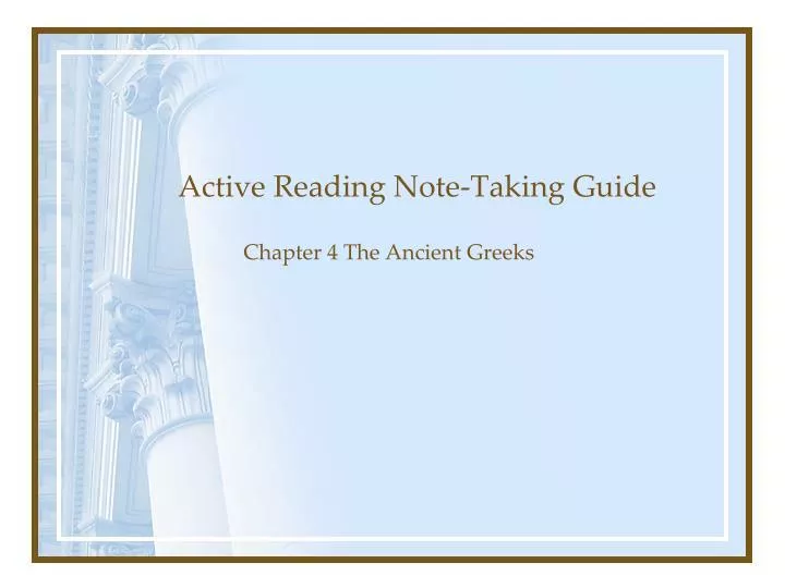 Ppt Active Reading Note Taking Guide Powerpoint Presentation Free