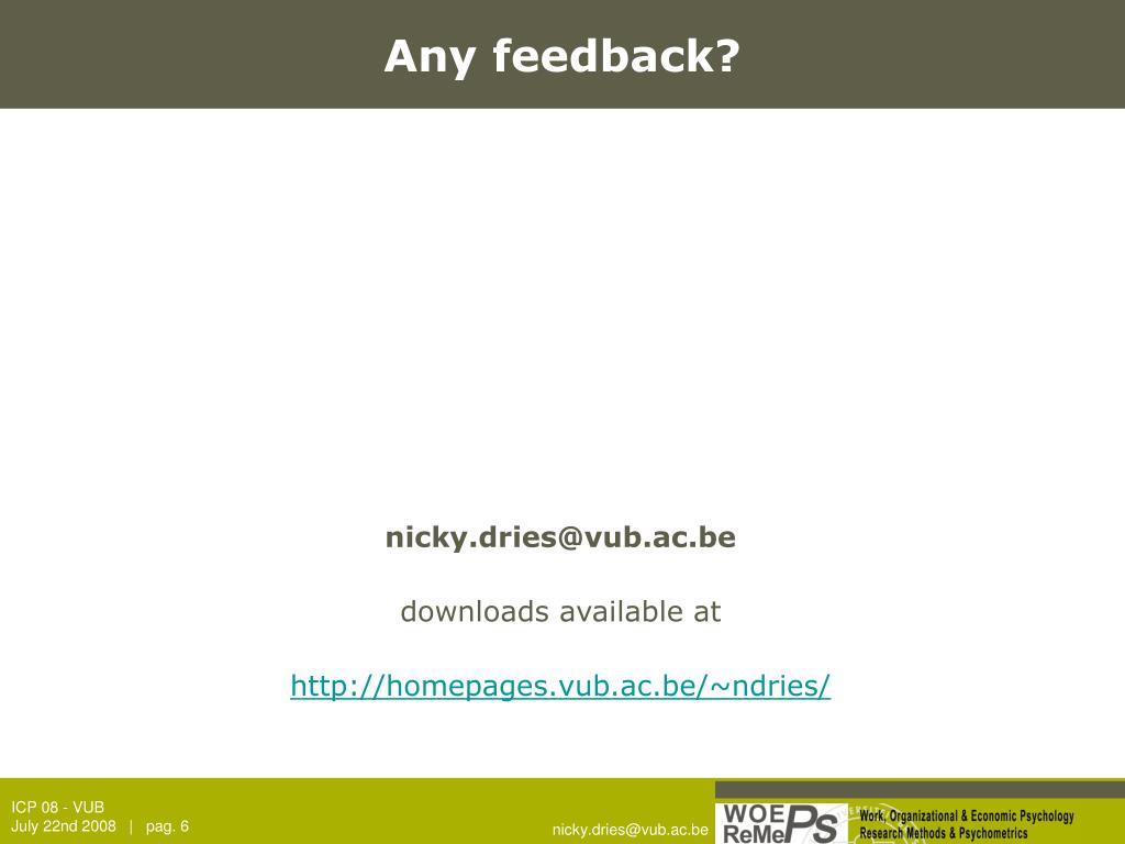 PPT - Nicky Dries, Roland Pepermans & Evelien De Kerpel PowerPoint ...