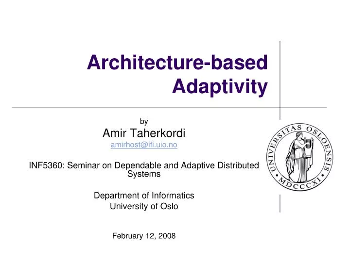 PPT - Architecture-based Adaptivity PowerPoint Presentation, free ...