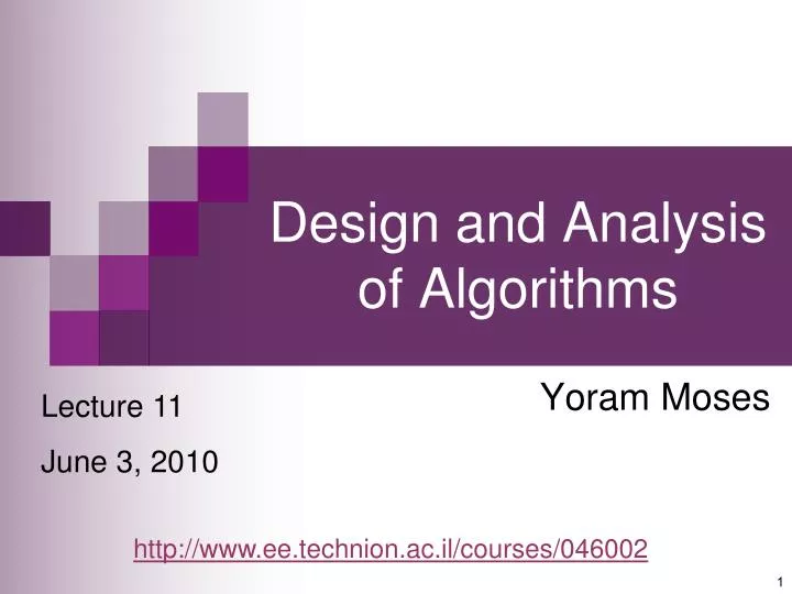 PPT - Design and Analysis of Algorithms PowerPoint Presentation, free ...