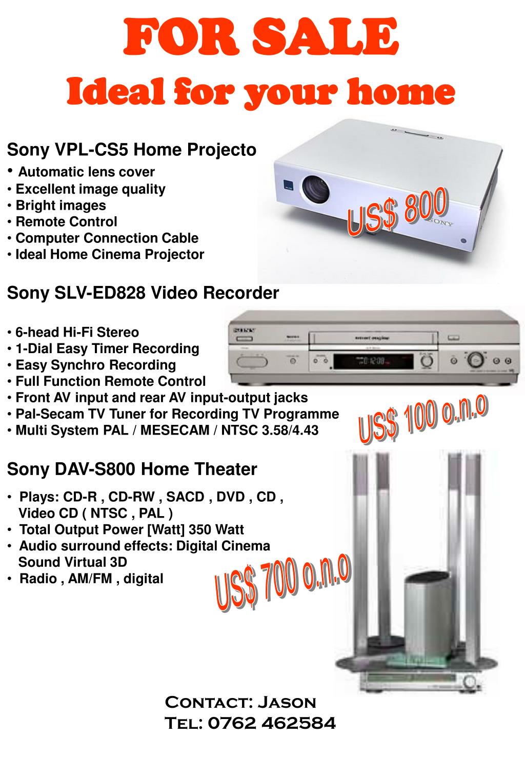 PPT - Sony VPL-CS5 Home Projector Automatic lens cover Excellent image ...