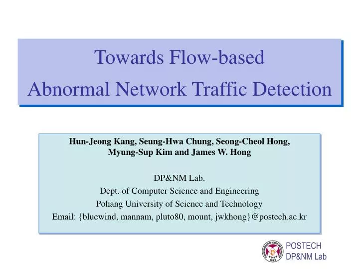 Ppt Towards Flow Based Abnormal Network Traffic Detection Powerpoint