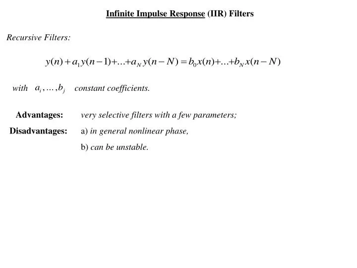 PPT - Infinite Impulse Response (IIR) Filters PowerPoint Presentation ...