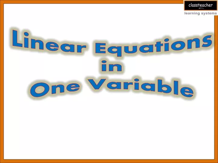 Ppt On Linear Equations For Class 7th Grade Tessshebaylo