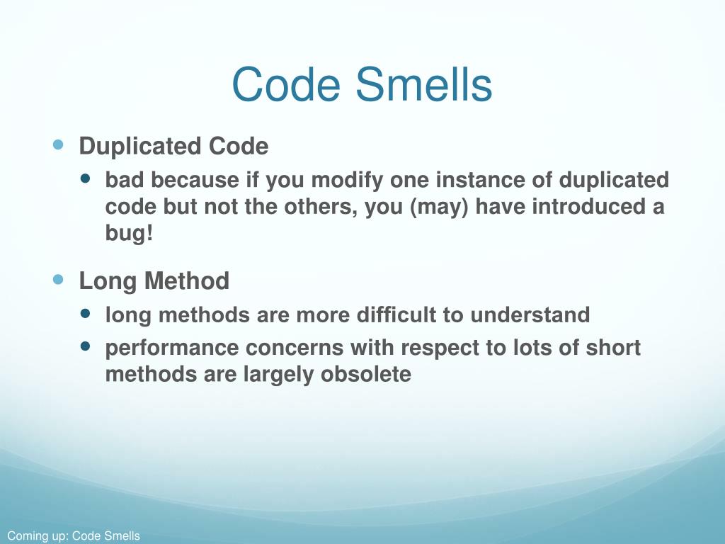PPT - Refactoring and Code Smells PowerPoint Presentation, free ... PPT - Refactoring and Code Smells PowerPoint Presentation, free ...