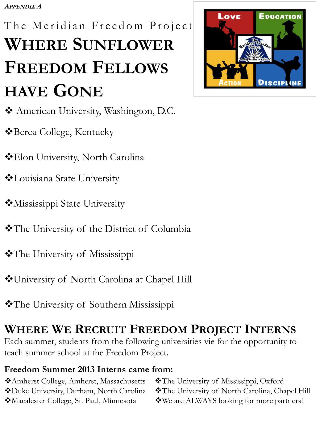 PPT - The Meridian Freedom Project Where Sunflower Freedom Fellows have ...