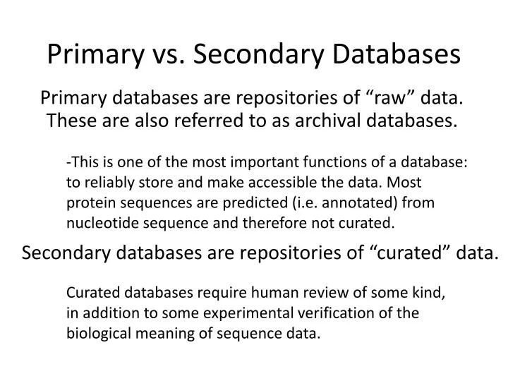 PPT Primary Vs Secondary Databases PowerPoint Presentation Free 
