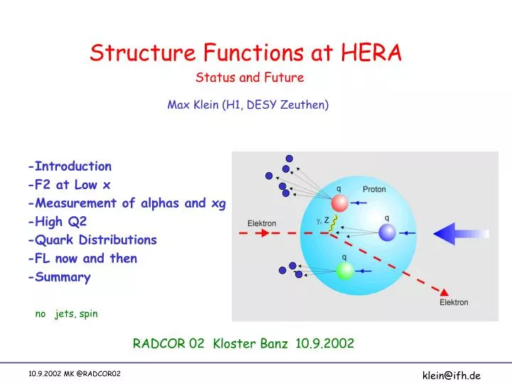 PPT - Structure Functions at HERA PowerPoint Presentation, free ...