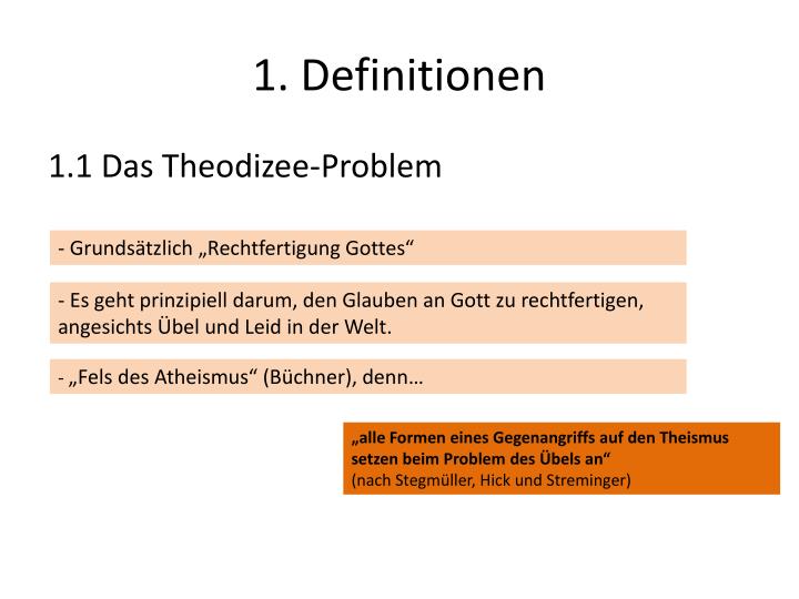 PPT - Theodizee-Problem – die atheistische Anfrage PowerPoint ...