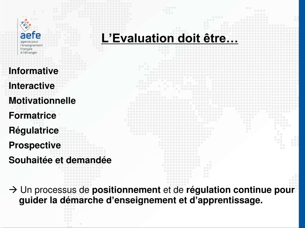 PPT - Regards croisés sur l'évaluation : vers une mise en place d ...
