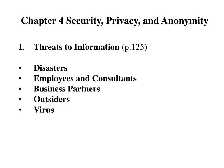 PPT - Chapter 4 Security, Privacy, and Anonymity PowerPoint ...