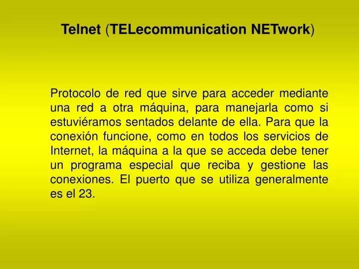 PPT - Telnet ( TELecommunication NETwork ) PowerPoint Presentation, free download - ID:5477110