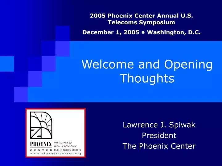 PPT - Welcome and Opening Thoughts PowerPoint Presentation, free ...