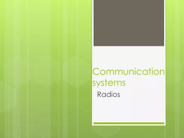 PPT - Communication systems PowerPoint Presentation, free download - ID ...