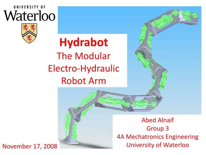 PPT - Hydrabot The Modular Electro-Hydraulic Robot Arm PowerPoint ...