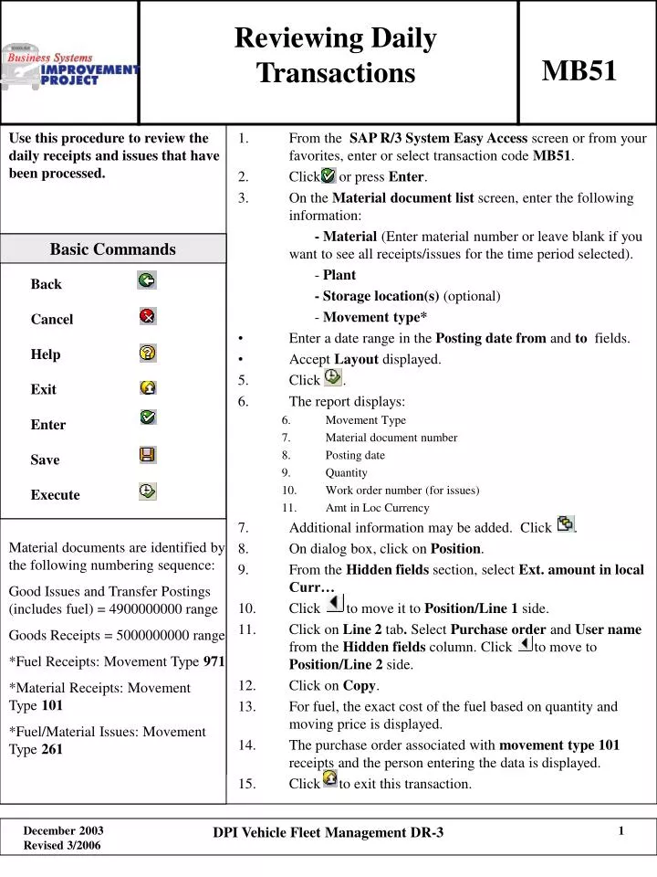 PPT - Reviewing Daily Transactions PowerPoint Presentation, free ...