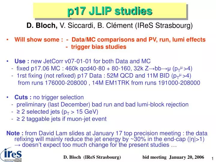 PPT - p17 JLIP studies PowerPoint Presentation, free download - ID:5480490