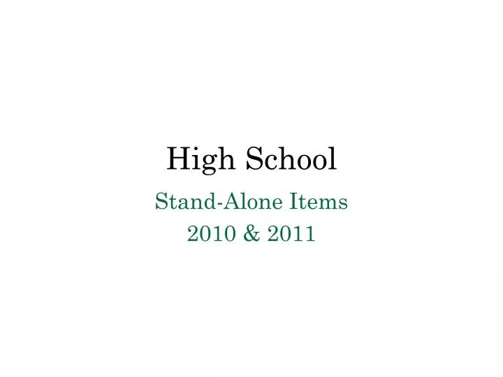 PPT - High School PowerPoint Presentation, free download - ID:5481677