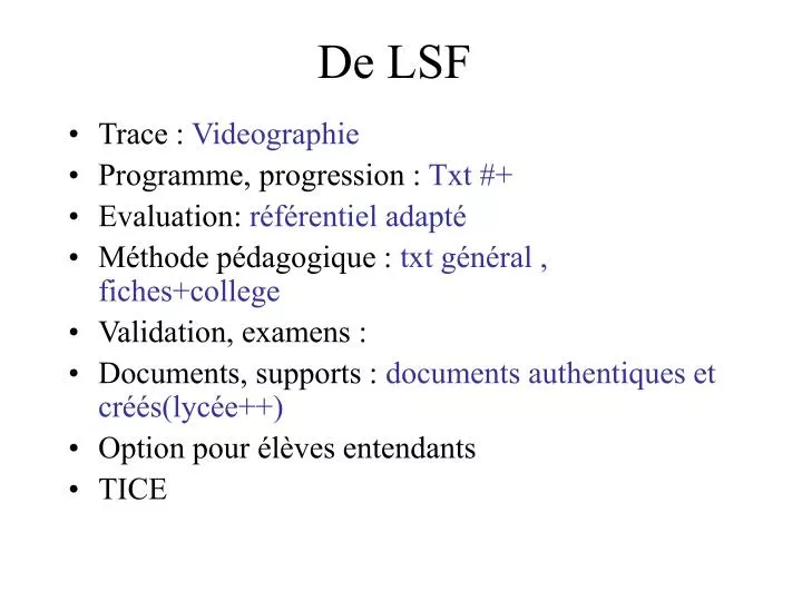 PPT - De LSF PowerPoint Presentation, free download - ID:5481820