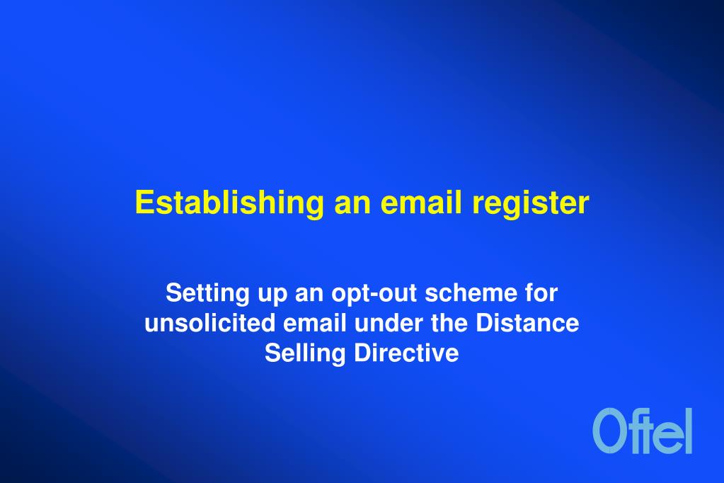 PPT - Establishing an email register PowerPoint Presentation, free ...