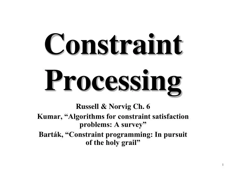 PPT - Constraint Processing PowerPoint Presentation, free download - ID ...