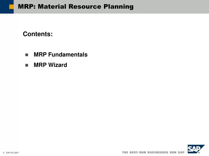 PPT - MRP: Material Resource Planning PowerPoint Presentation, free ...
