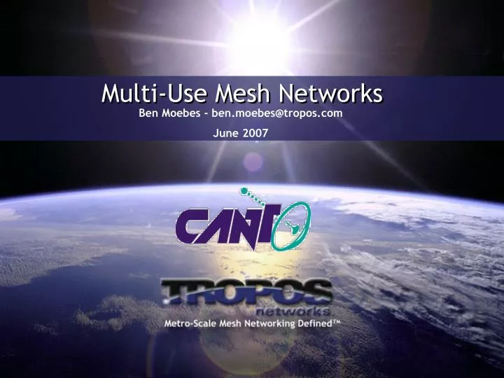 PPT - Multi-Use Mesh Networks PowerPoint Presentation, free download ...