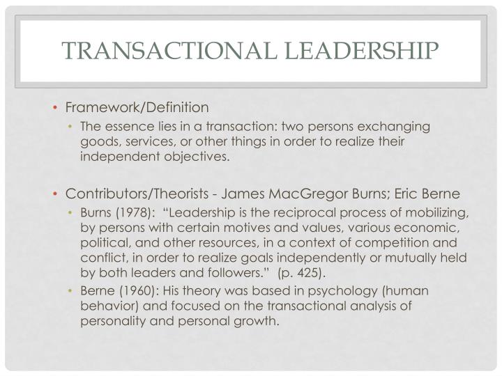 Transactional Leadership Definition