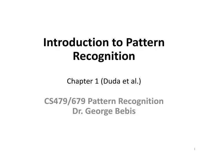 Ppt Introduction To Pattern Recognition Chapter 1 Duda Et Al Powerpoint Presentation Id
