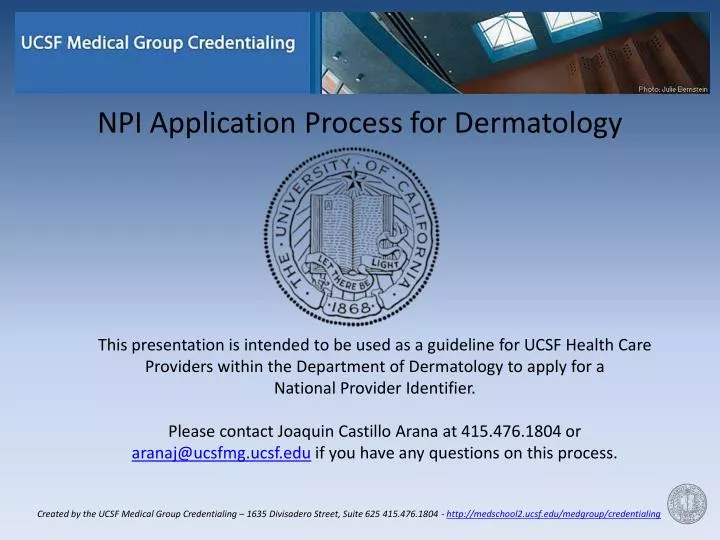PPT - NPI Application Process for Dermatology PowerPoint Presentation ...