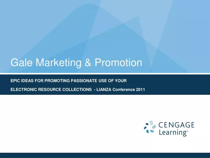 PPT - Gale Marketing & Promotion PowerPoint Presentation, free download ...