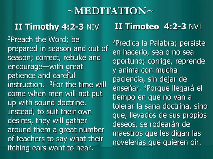 PPT - II Timothy 4:2-3 NIV PowerPoint Presentation, free download - ID ...