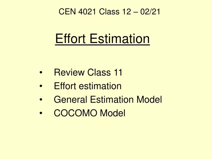 PPT - Effort Estimation PowerPoint Presentation, free download - ID:5490106