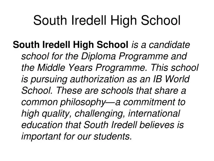 PPT - South Iredell High School PowerPoint Presentation, free download ...