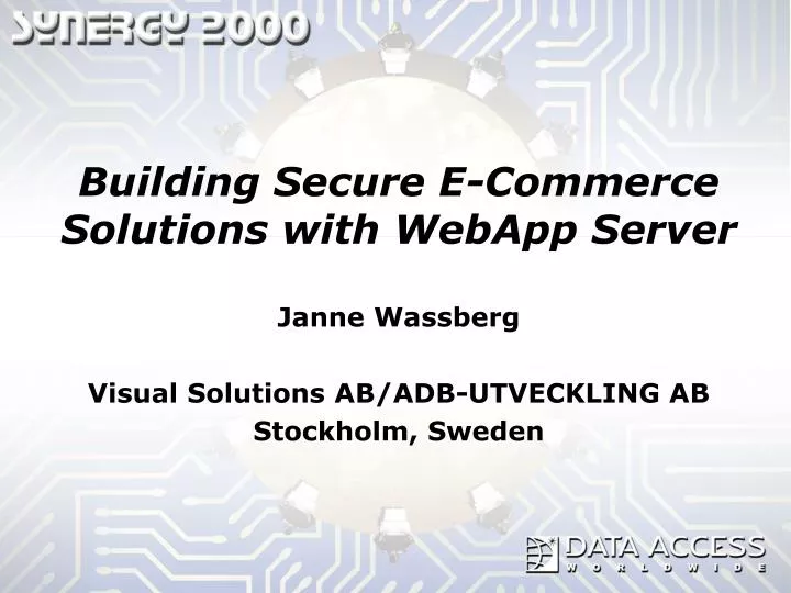 Ppt Building Secure E Commerce Solutions With Webapp Server