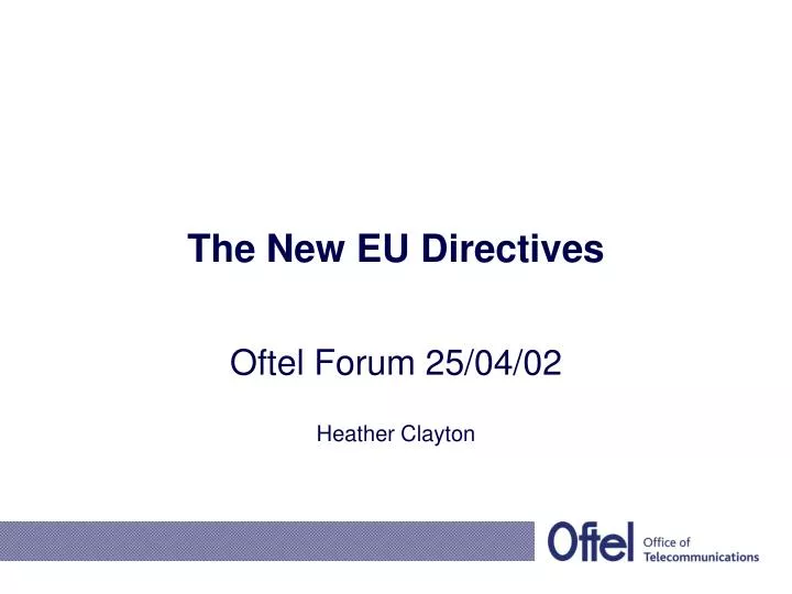 PPT - The New EU Directives PowerPoint Presentation, free download - ID ...