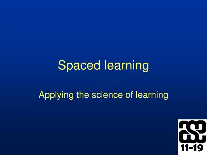 PPT - Spaced learning PowerPoint Presentation, free download - ID:5495513