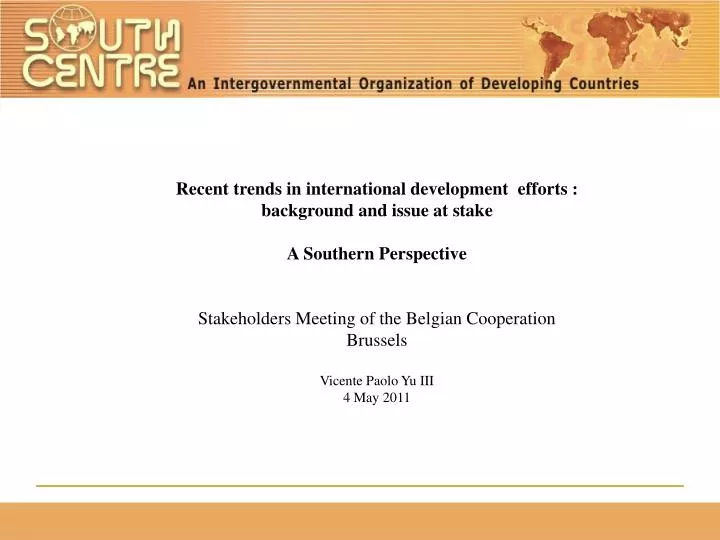 PPT - Recent trends in international development efforts : background ...