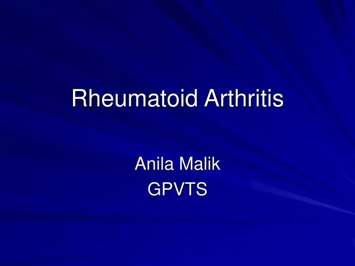 PPT - Rheumatoid Arthritis PowerPoint Presentation, free download - ID ...