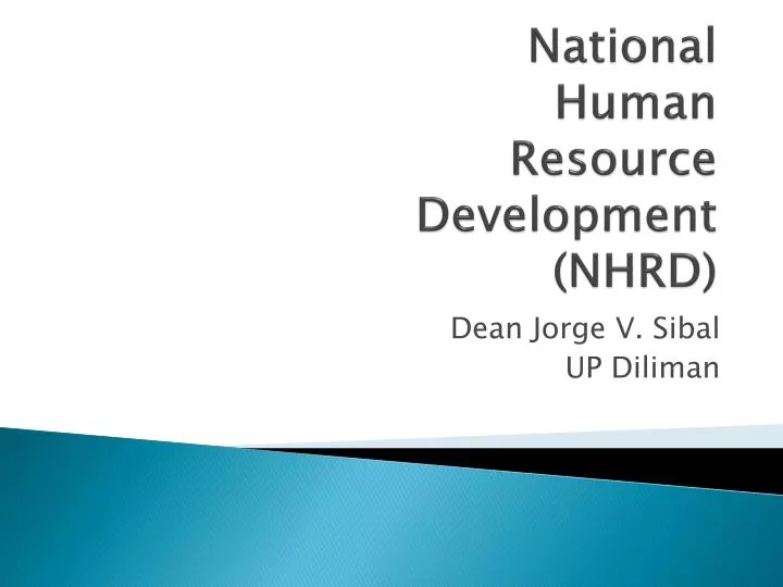 PPT - National Human Resource Development (NHRD) PowerPoint Presentation - ID:5496962