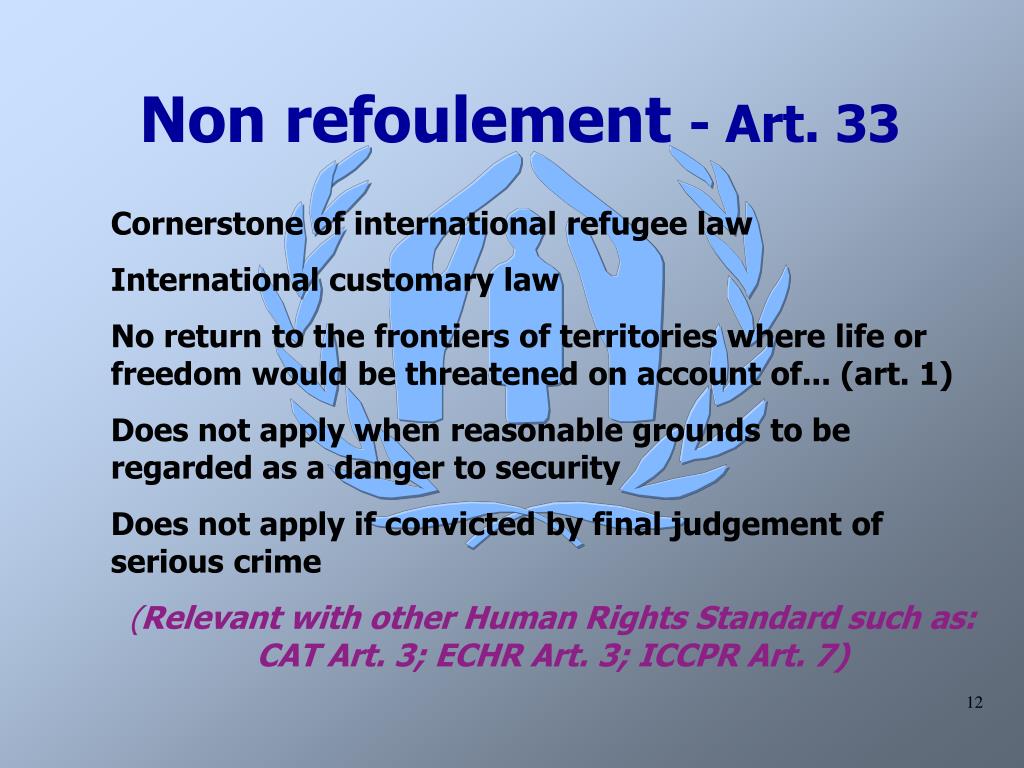 PPT - International Principles of Refugee Protection and The Roles of ...