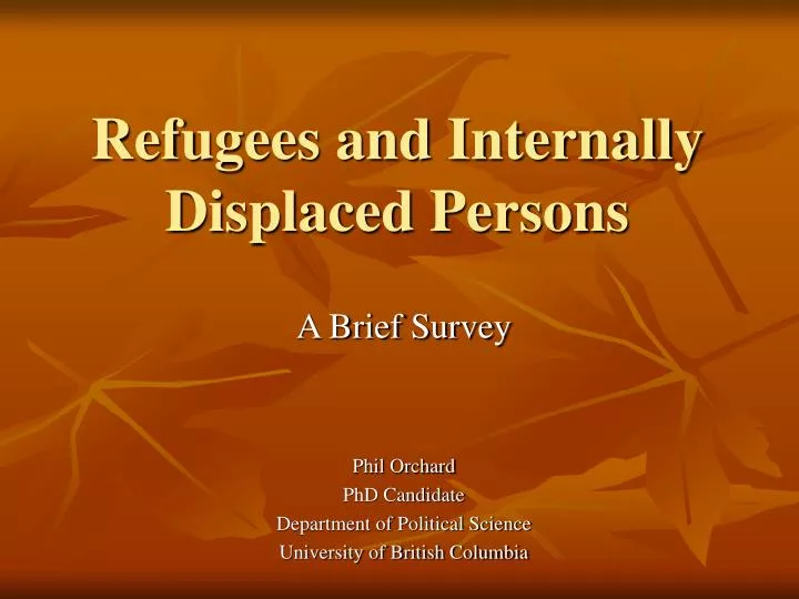 PPT - Refugees and Internally Displaced Persons PowerPoint Presentation ...