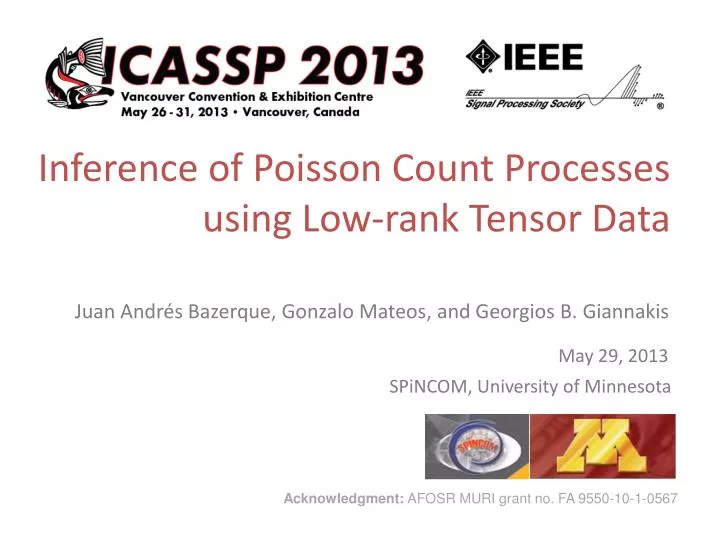 Ppt Inference Of Poisson Count Processes Using Low Rank Tensor Data Powerpoint Presentation