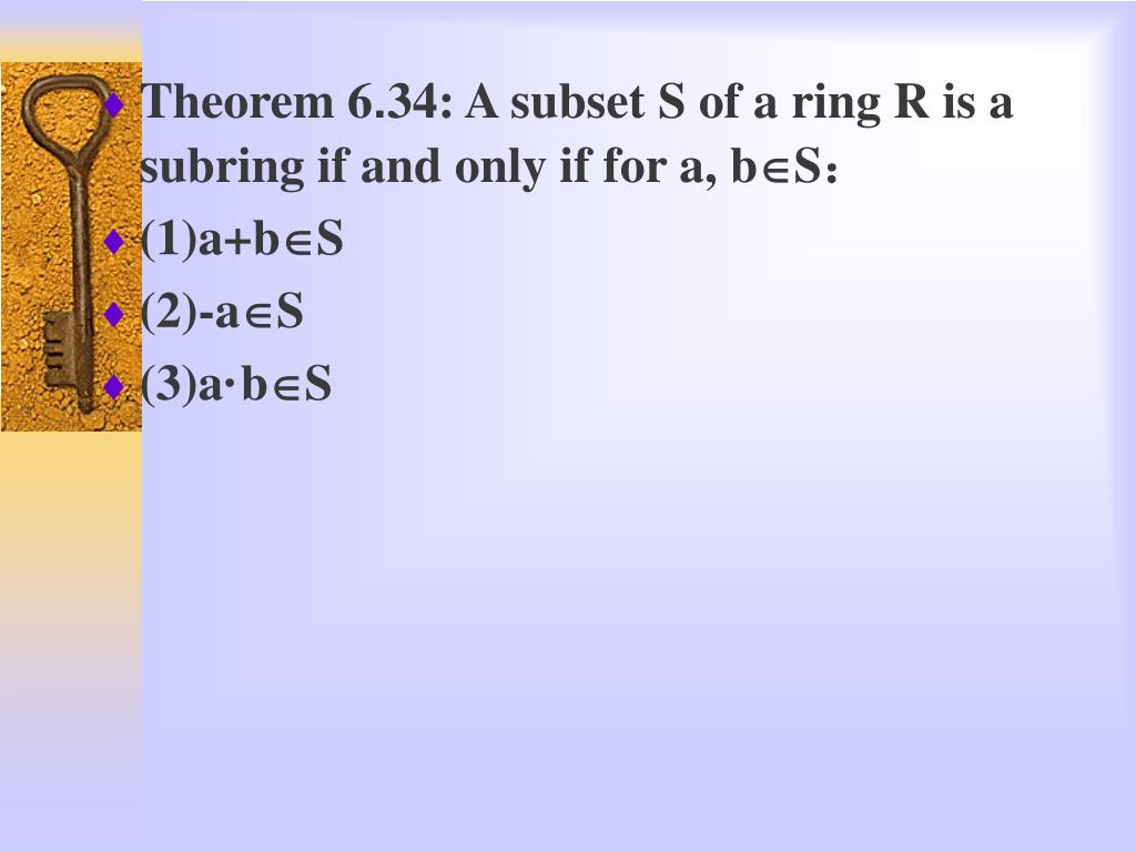 PPT - 6.6.4 Subring, Ideal and Quotient ring 1. Subring PowerPoint ... PPT - 6.6.4 Subring, Ideal and Quotient ring 1. Subring PowerPoint ...