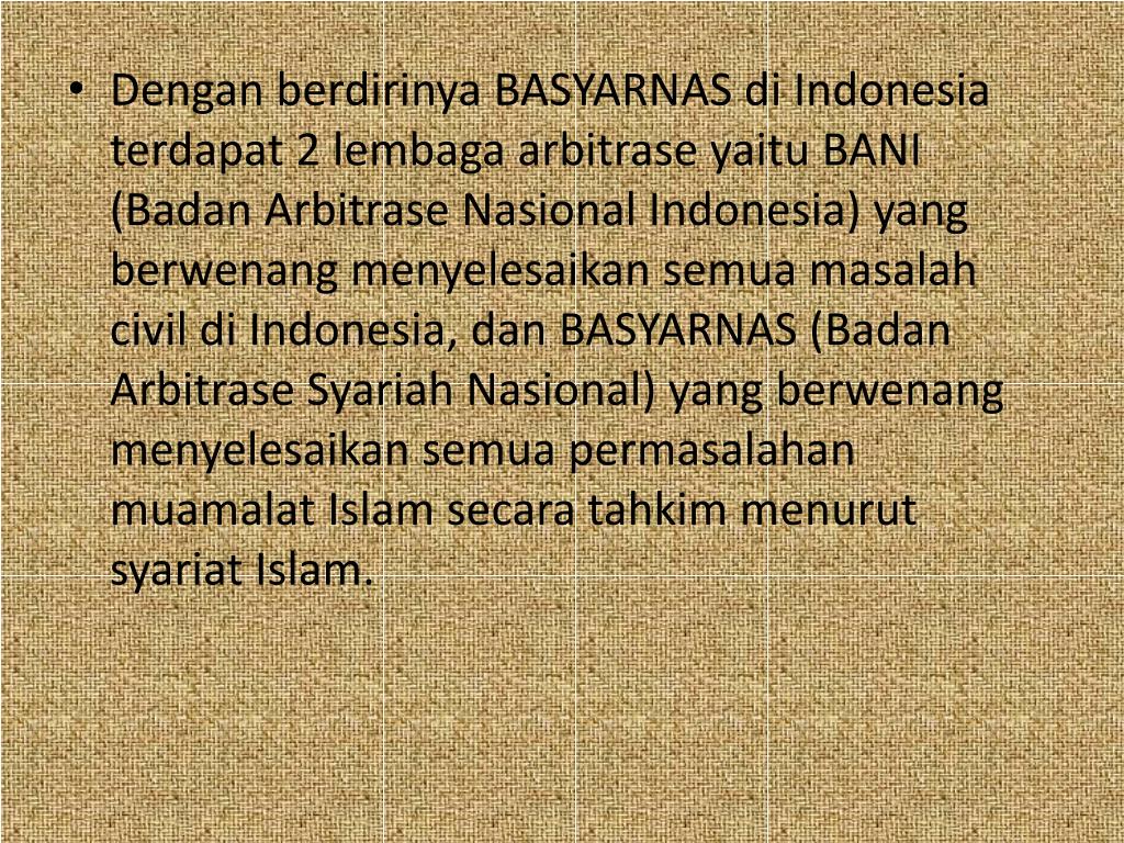 PPT - Ilmu hukum perbankan Arbitrase Melalui Basyarnas PowerPoint ...