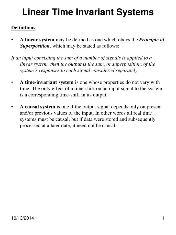 Ppt Linear Time Invariant Systems Powerpoint Presentation Free