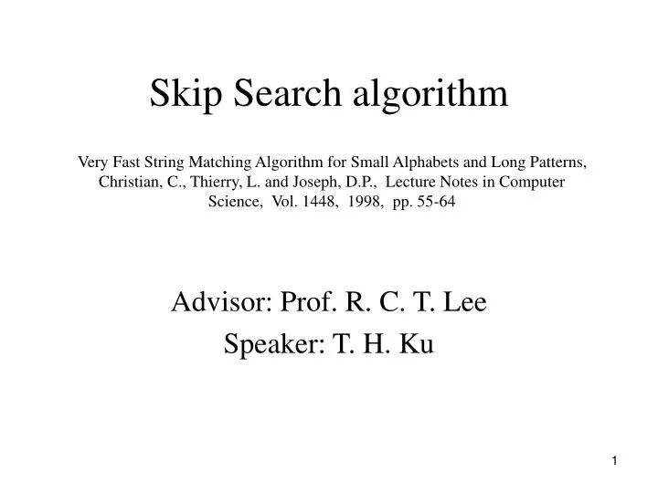 Ppt Skip Search Algorithm Powerpoint Presentation Free Download Id5501041 9069
